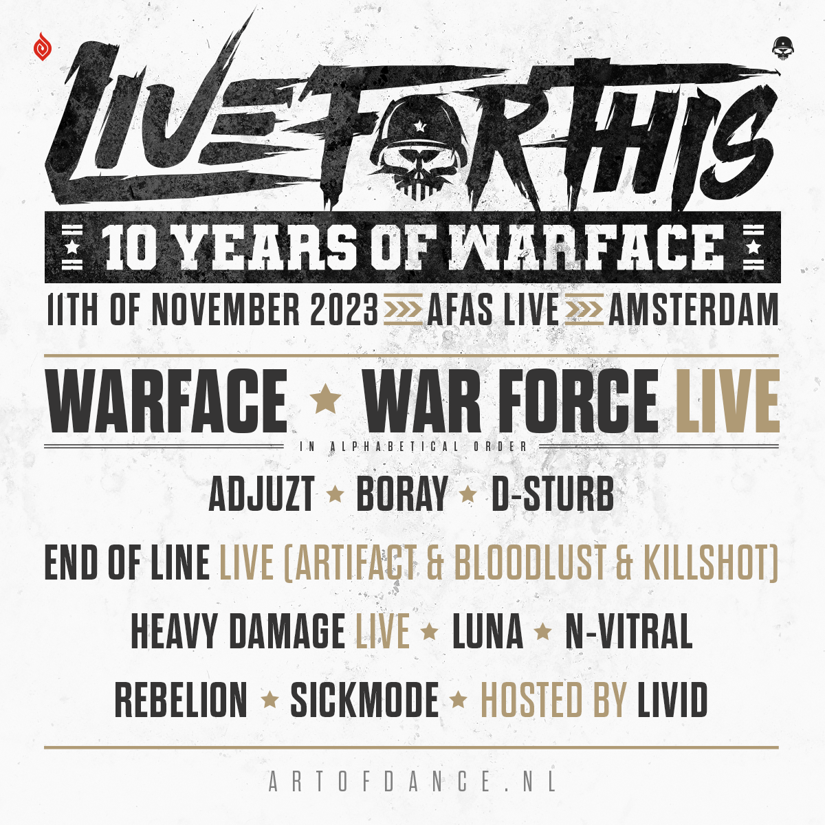 This is the Live For This: 10 Years of Warface Line-up! - Art of Dance