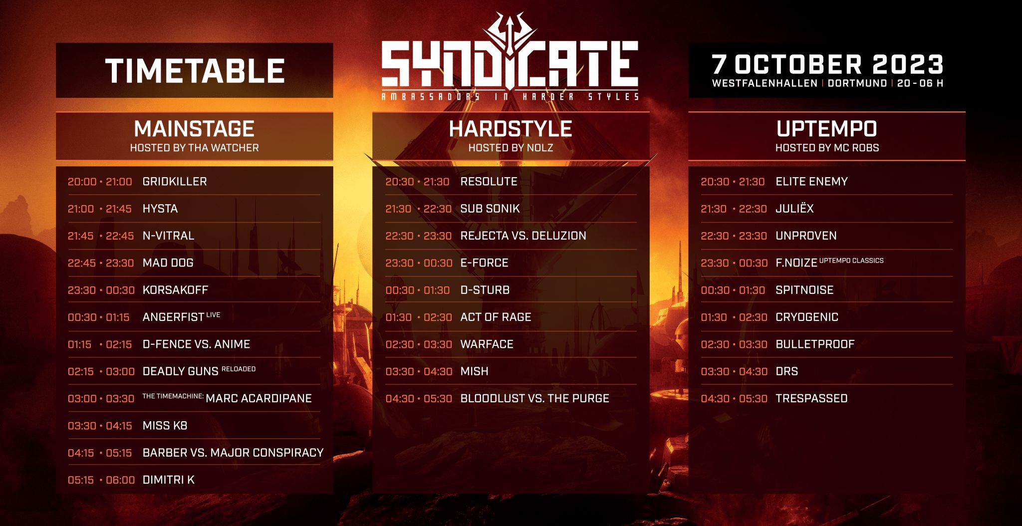 This is the SYNDICATE 2023 timetable! - Art of Dance