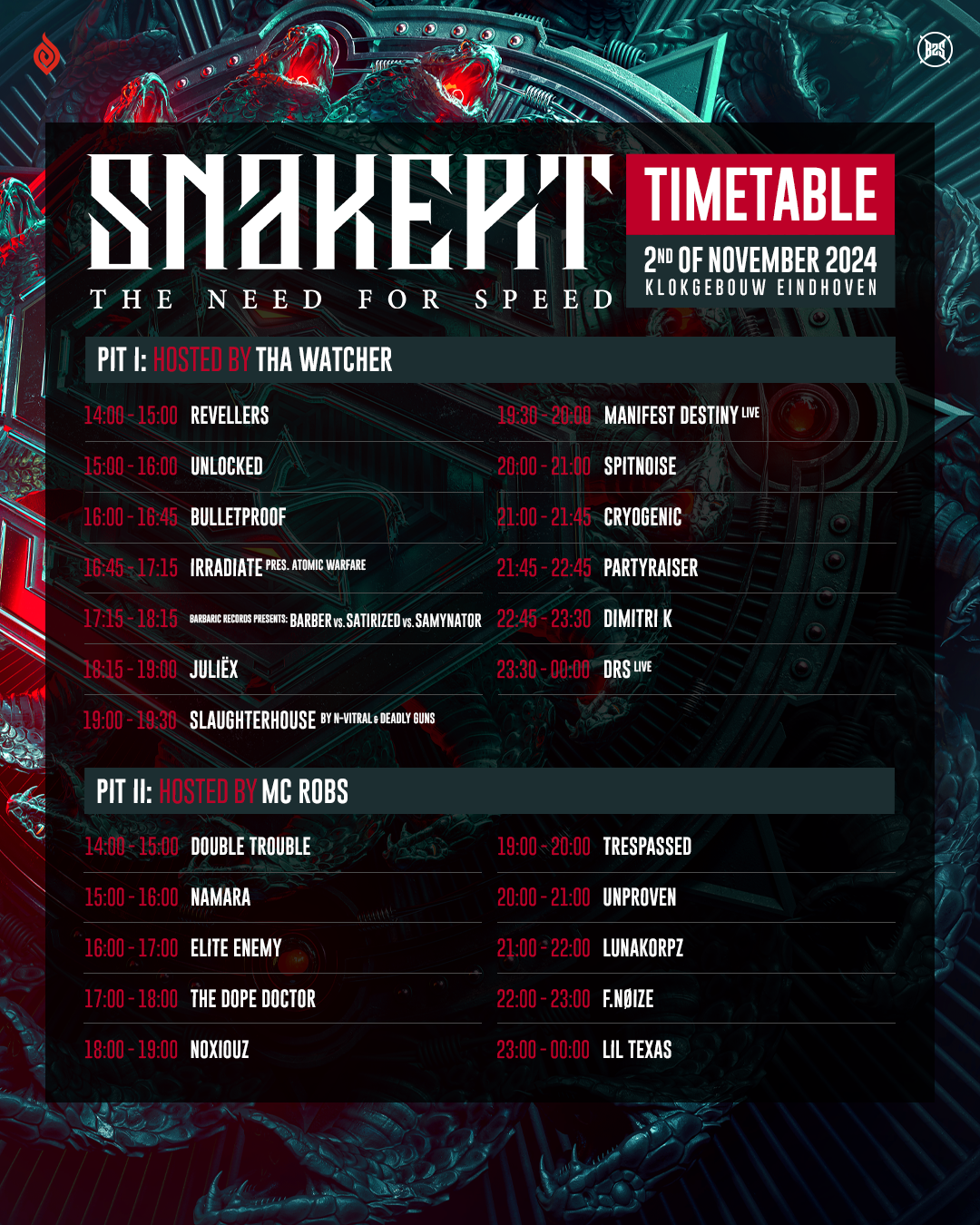 The timetable for Snakepit 2024 is here! - Art of Dance